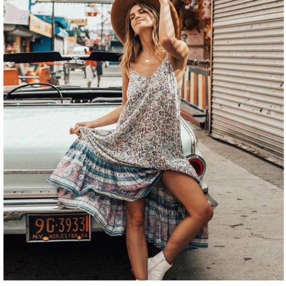 Dresses | Boho Gypsy Floral Print Cami Maxi Dress | Poshmark